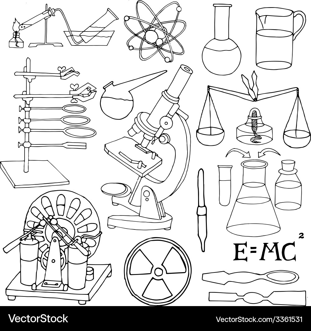 Science sketch icons Royalty Free Vector Image