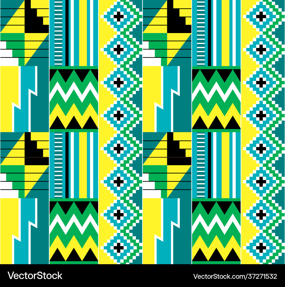 African tribal kente cloth seamless pattern Vector Image