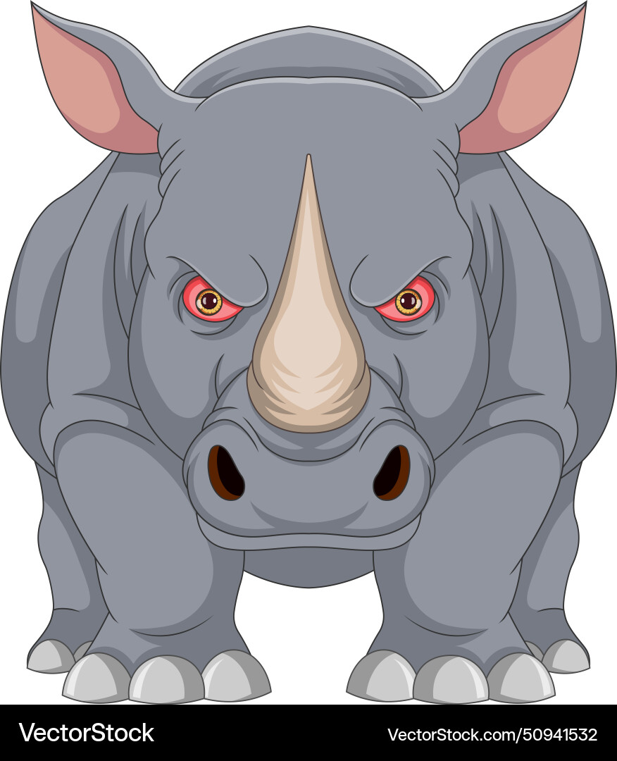 Angry rhino cartoon Royalty Free Vector Image - VectorStock
