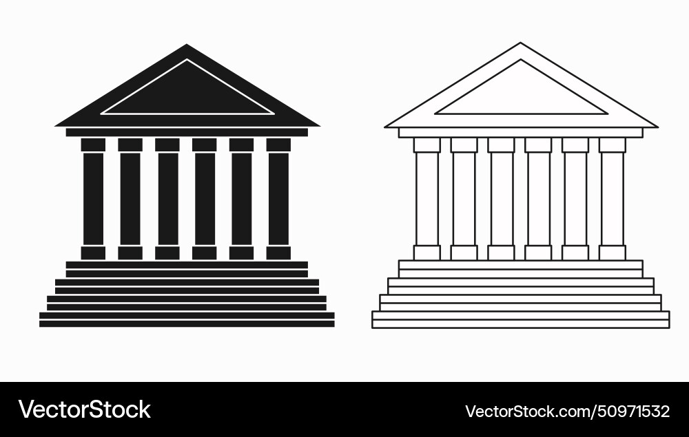 Bank building facade icon Royalty Free Vector Image