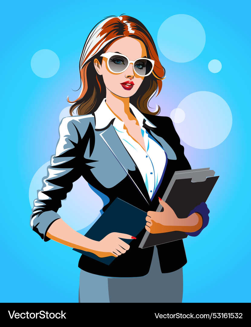 Beautiful secretary Royalty Free Vector Image - VectorStock