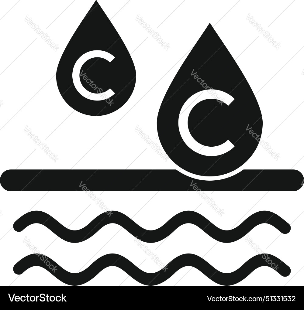Black and white icon depicting water drops Vector Image