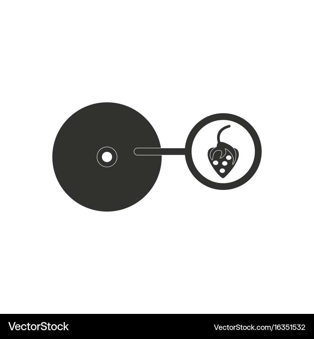 Black icon on white background music plate Vector Image