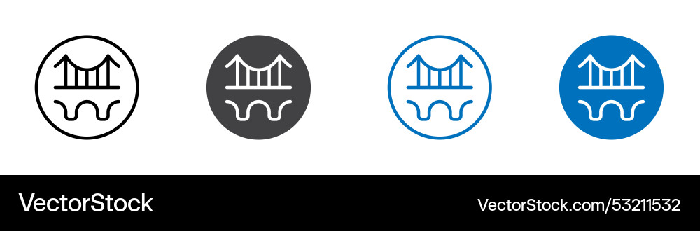 Bridge icon flat editable mark set Royalty Free Vector Image