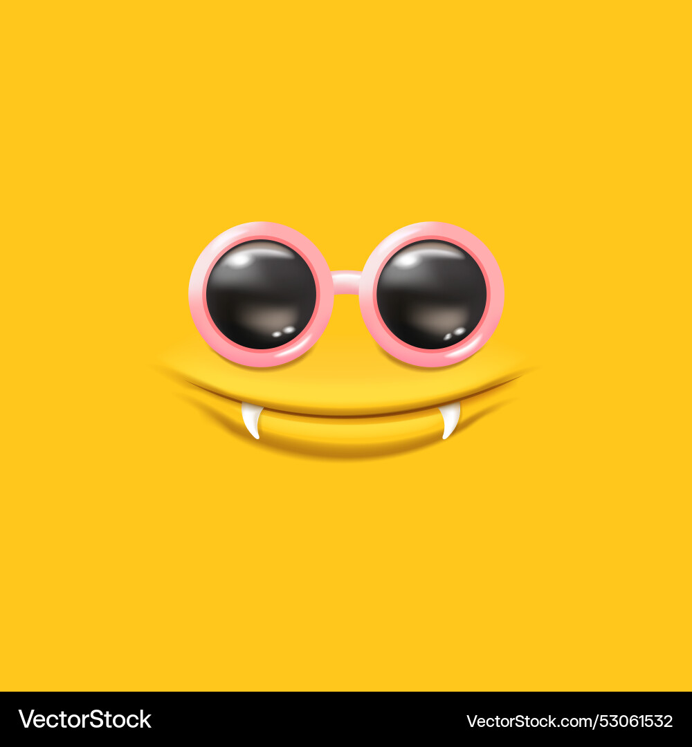 Cartoon monster avatar with sunglasses Royalty Free Vector