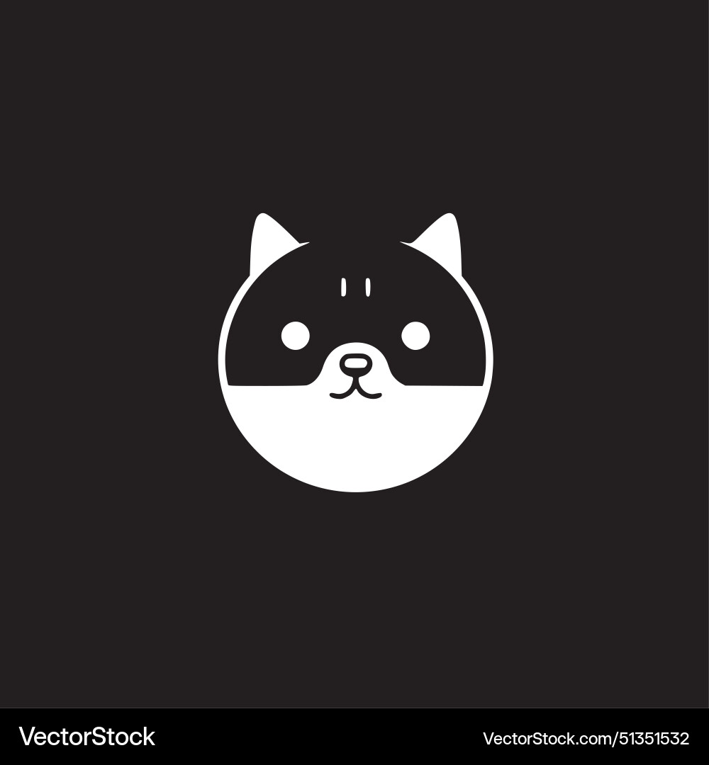 Cat - minimalist and flat logo Royalty Free Vector Image