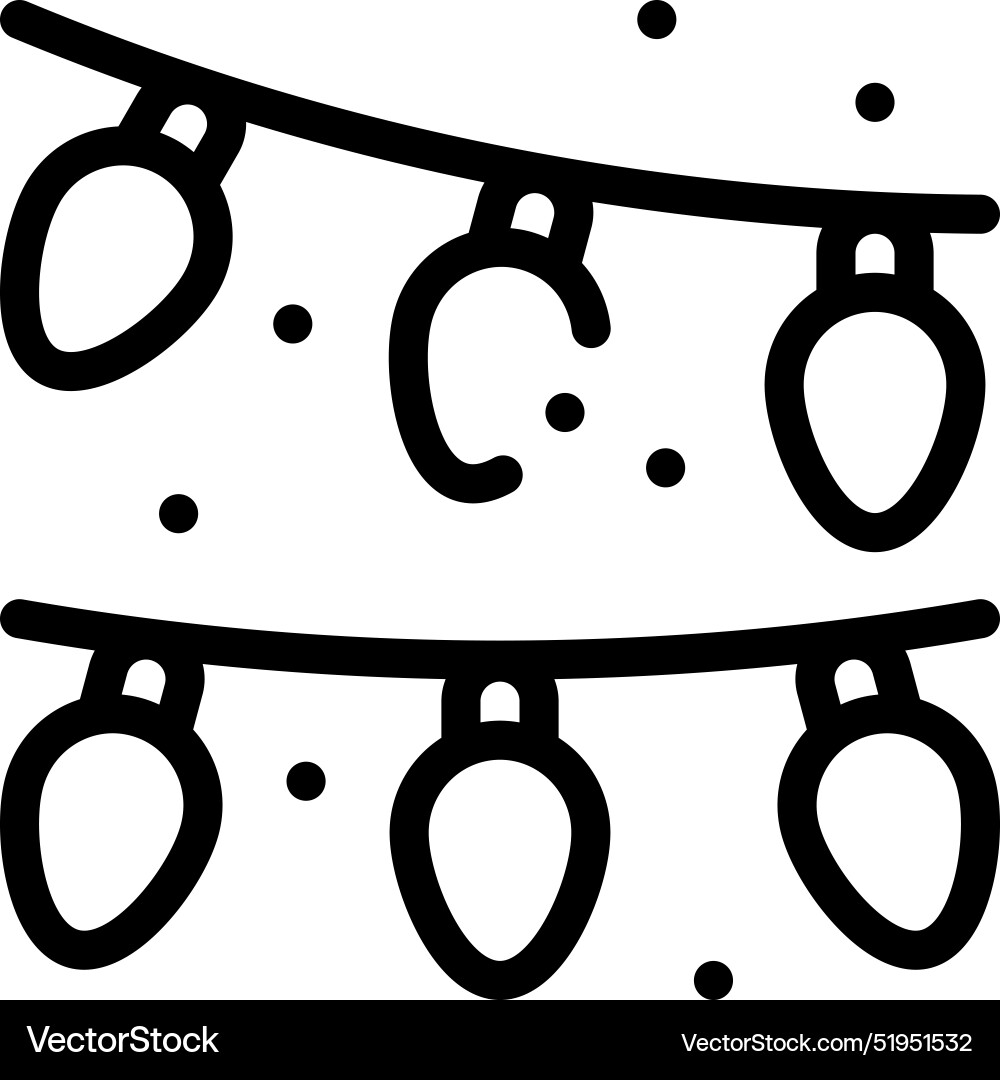 Christmas lights icon thin linear style design Vector Image