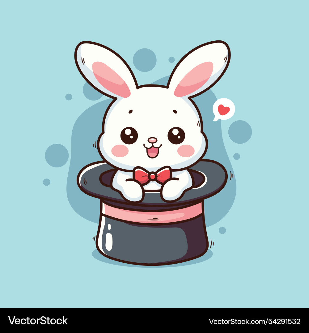 Cute rabbit in top hat Royalty Free Vector Image