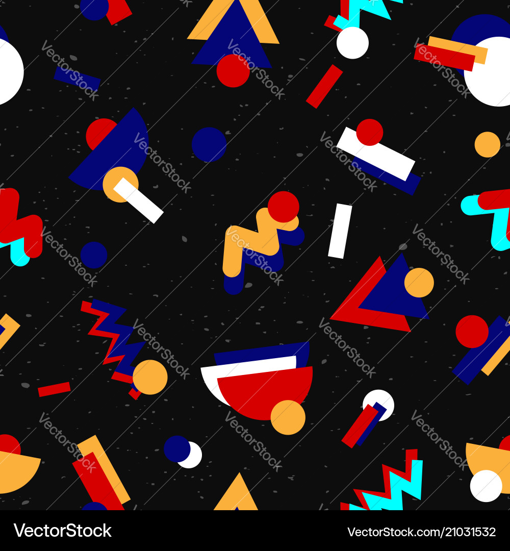 Geometric seamless pattern 80s design Royalty Free Vector