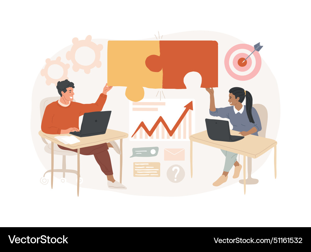Job sharing isolated concept Royalty Free Vector Image