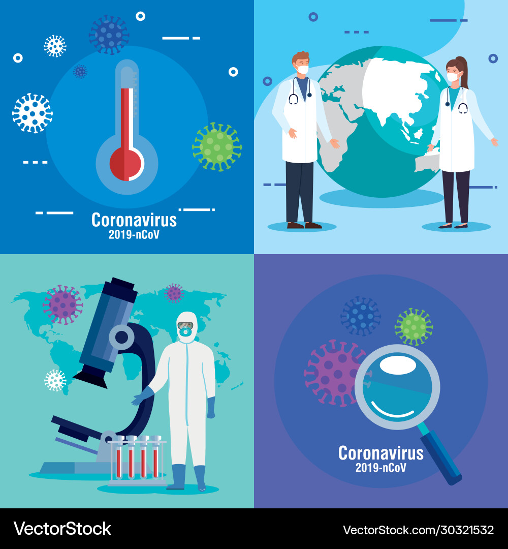 Planet earth with corona virus Royalty Free Vector Image