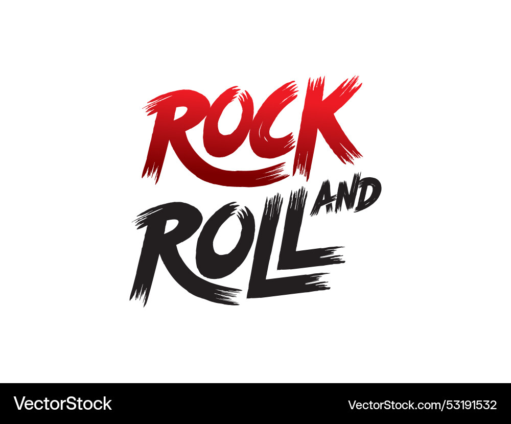 Rock and roll typography logo template Royalty Free Vector