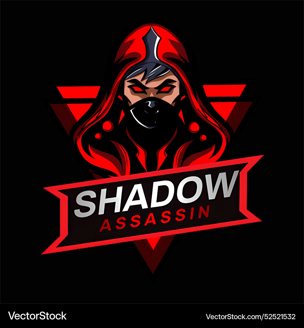 Shadow asassin logo gaming Royalty Free Vector Image