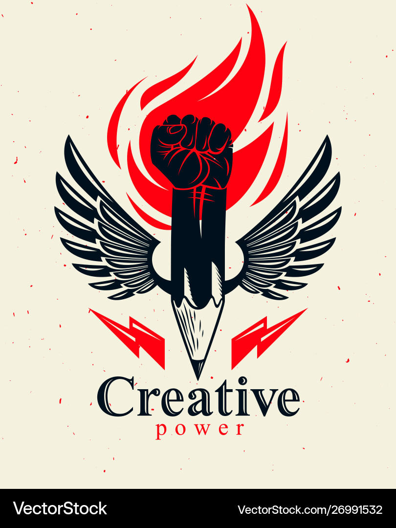 Starkes Design- oder Kunstleistungskonzept Vektorbild