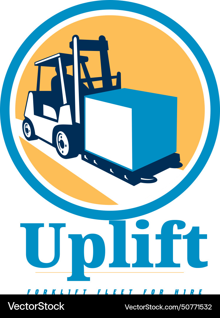 Uplift forklift hire logo Royalty Free Vector Image