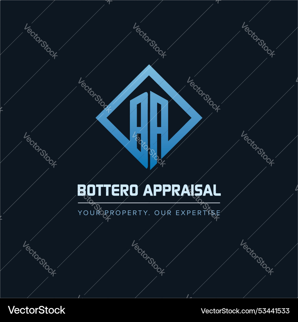 B a logo ba letter modern design with blue Vector Image