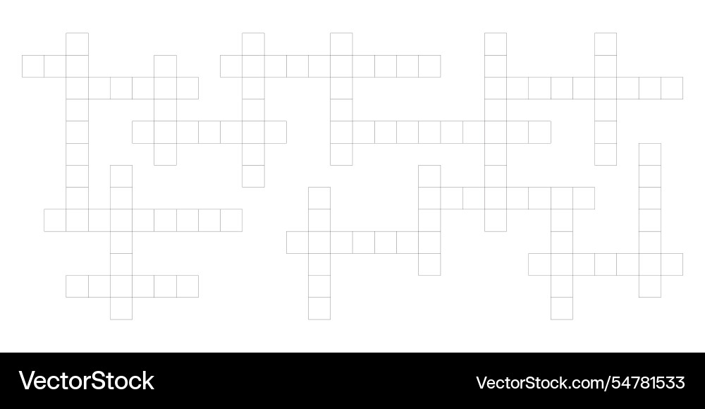 Crossword puzzle grid with empty boxes flat Vector Image