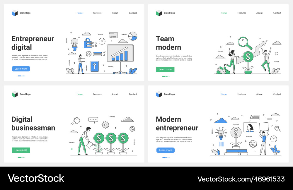 Modern entrepreneur team digital business Vector Image