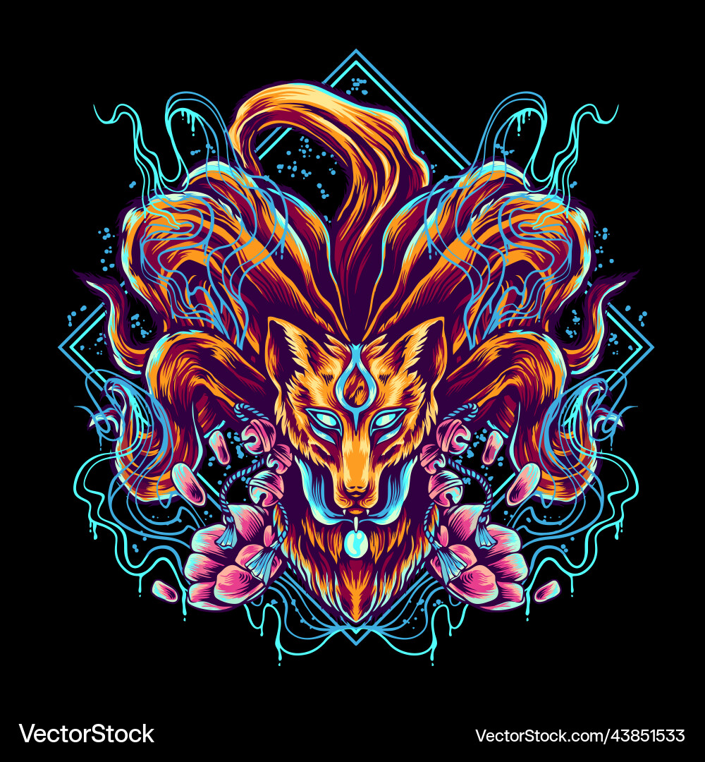 Ninetales fox Royalty Free Vector Image - VectorStock