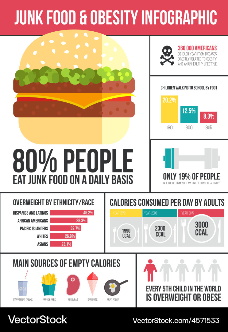Obesity infographic Royalty Free Vector Image - VectorStock