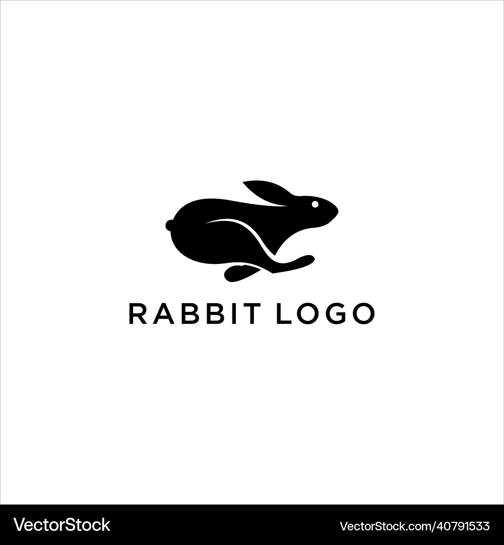 Rabbit silhouette logo icon Royalty Free Vector Image