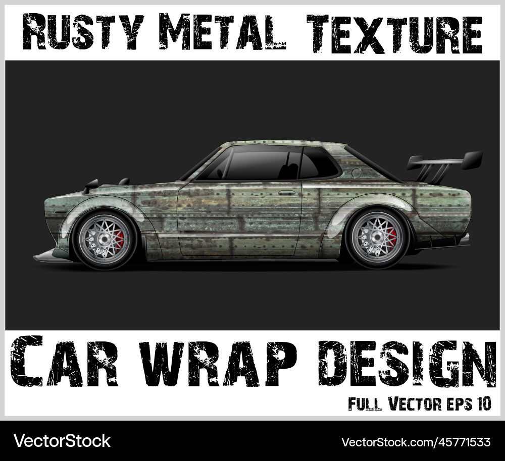 Rusty Metal Sign Plate Car Wrap Texture Royalty Free Vector