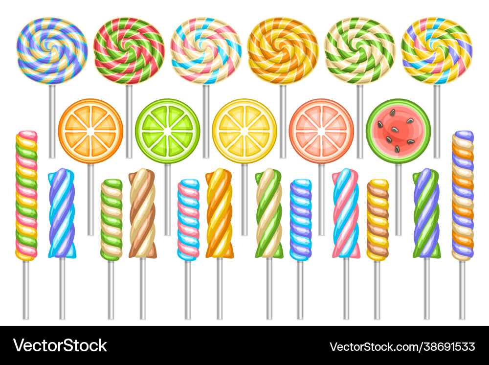 Set lollipops Royalty Free Vector Image - VectorStock