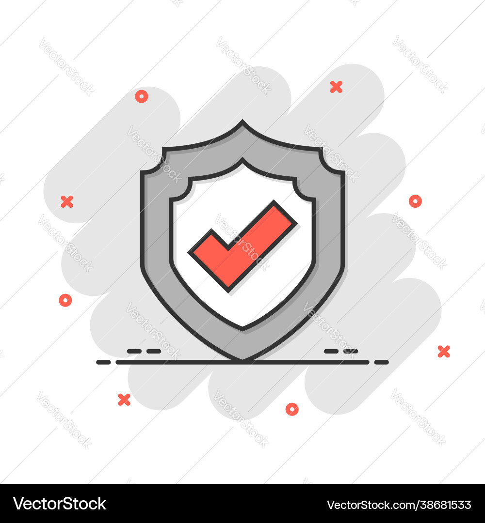 Schild mit Kontrollzeichen-Symbol im Comic-Stil Vektorbild