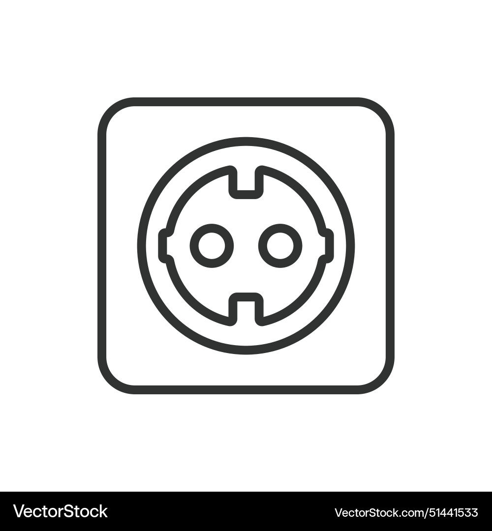 Socket in line design outlet plug Royalty Free Vector Image