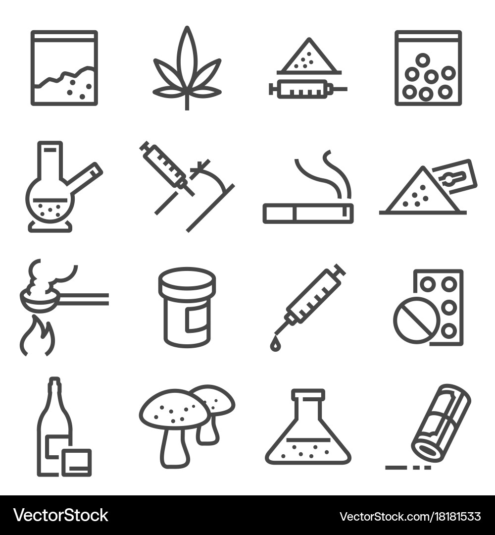 Substance Icons - Drug Set Royalty Free Vector Image