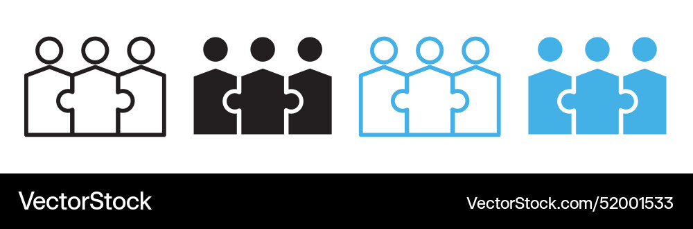 Teamwork icon line art Royalty Free Vector Image