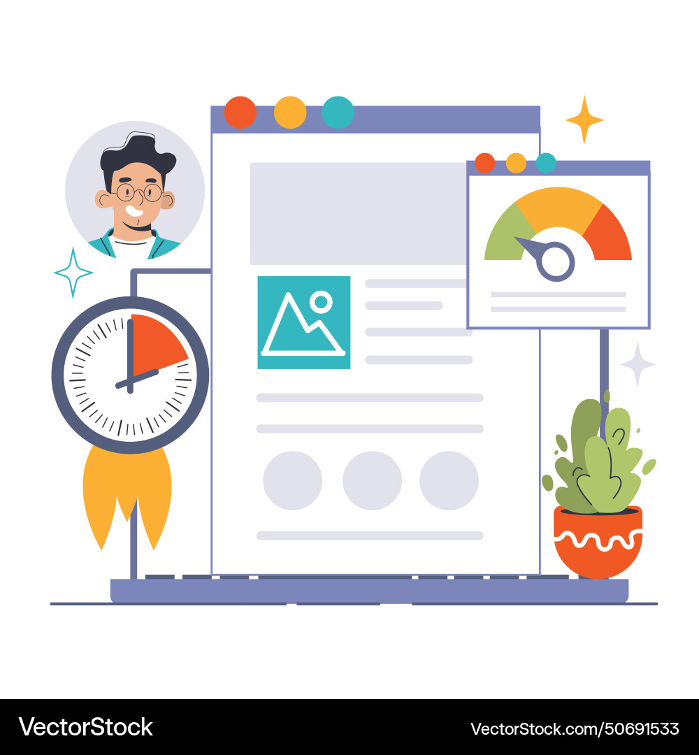 Website analysis conversion rate and traffic Vector Image