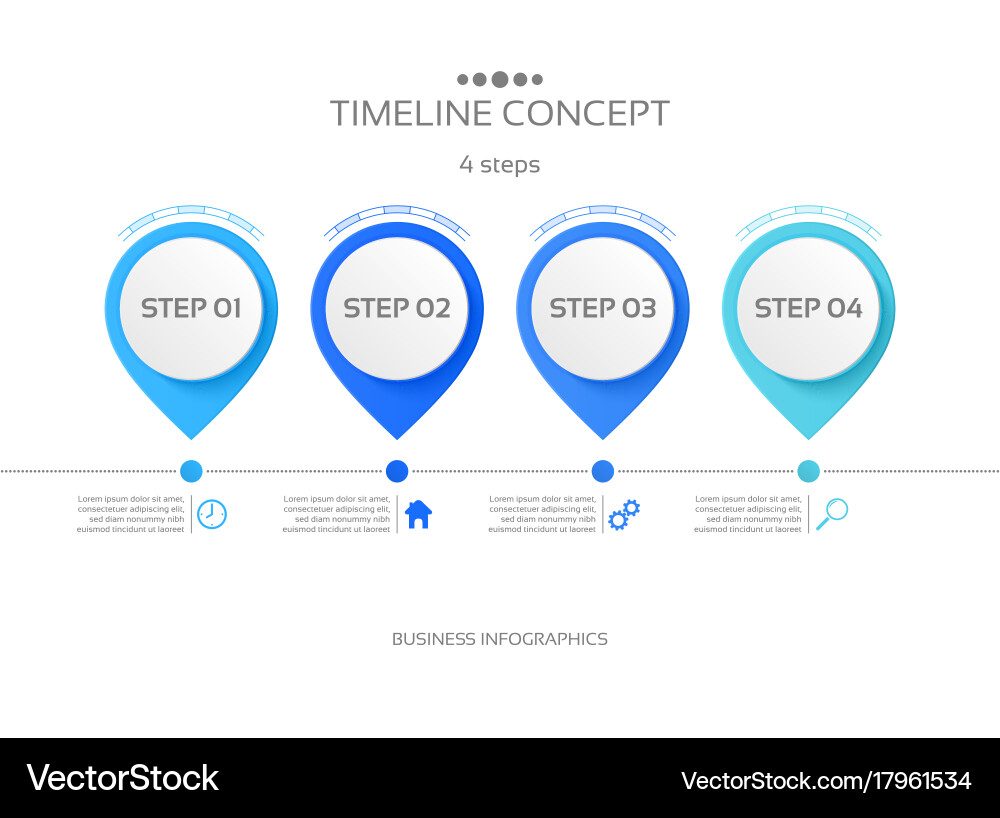 4 steps timeline infographic template Royalty Free Vector