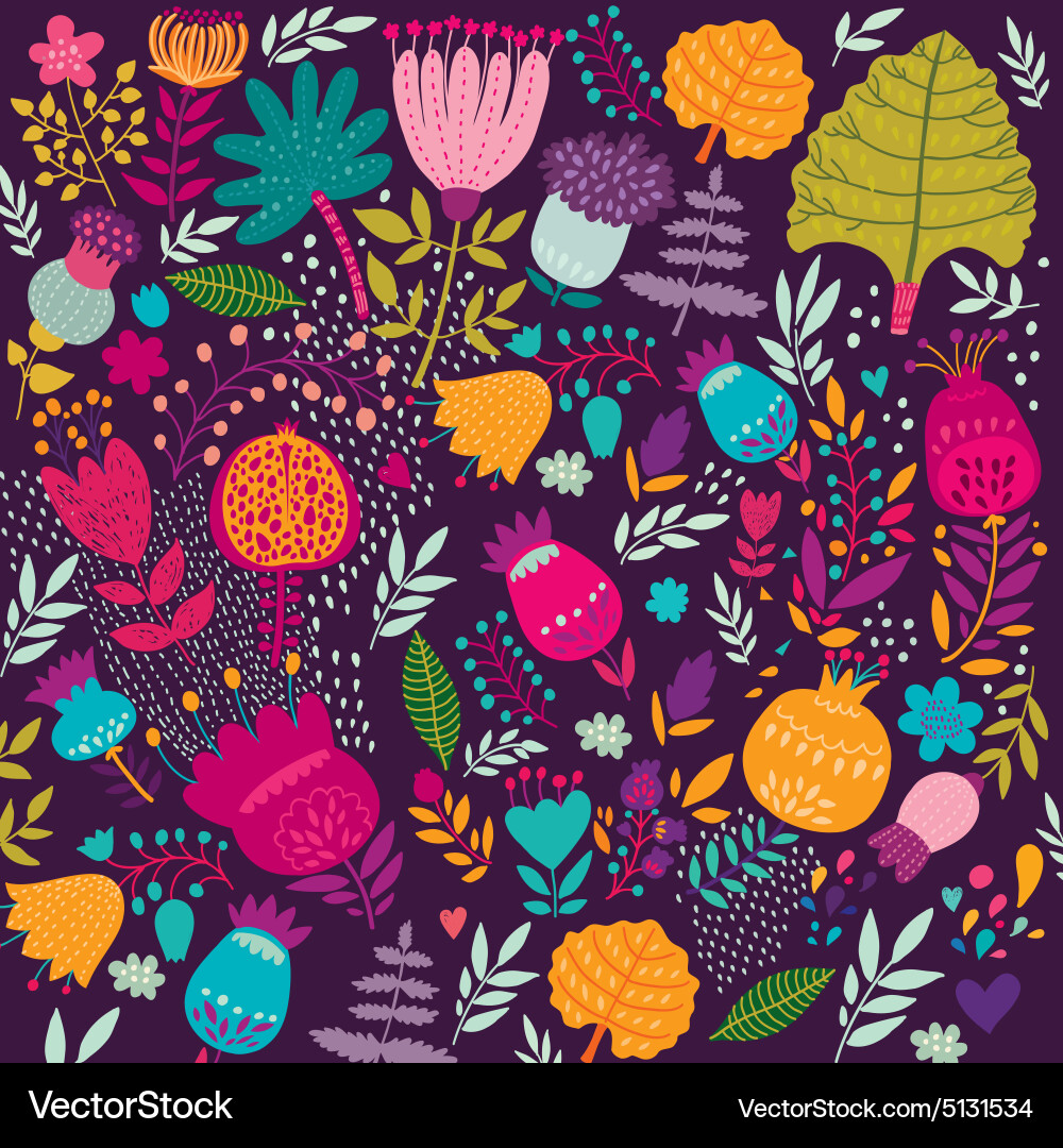 Botanical Floral Pattern Royalty Free Vector Image