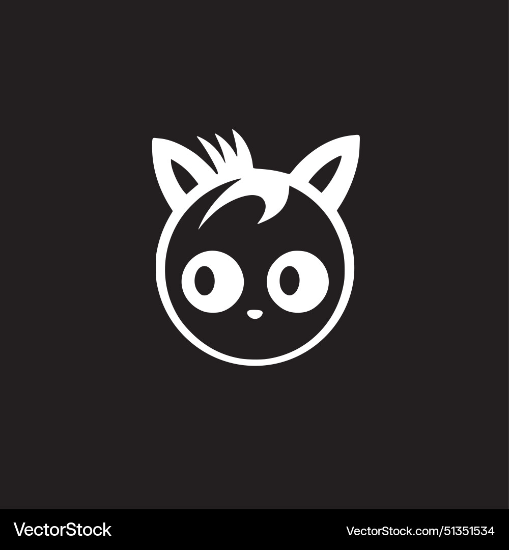 Cat - minimalist and flat logo Royalty Free Vector Image