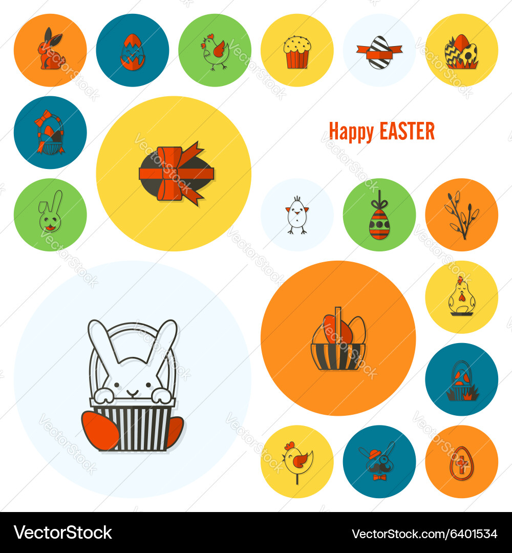 Celebration easter icons Royalty Free Vector Image