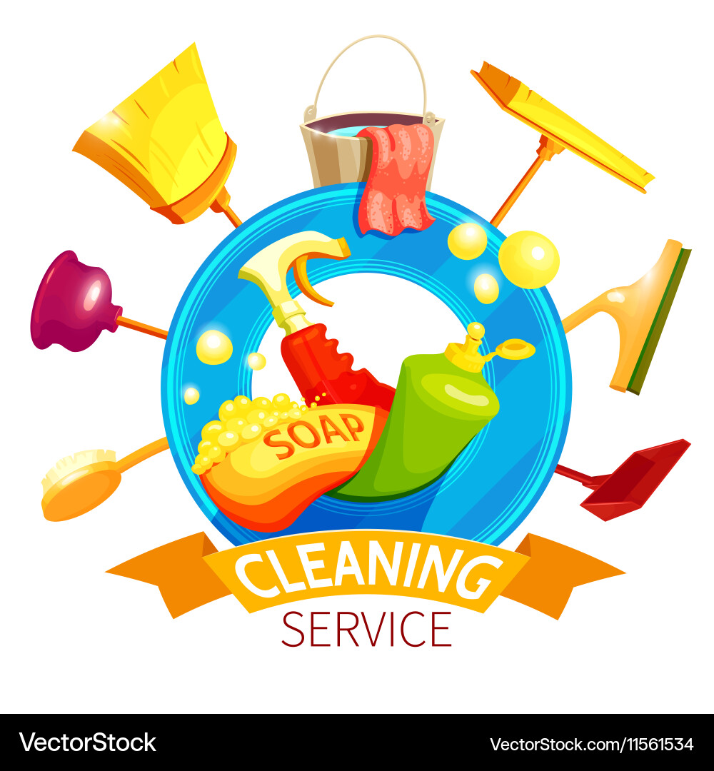 Cleaning logo business composition Royalty Free Vector Image