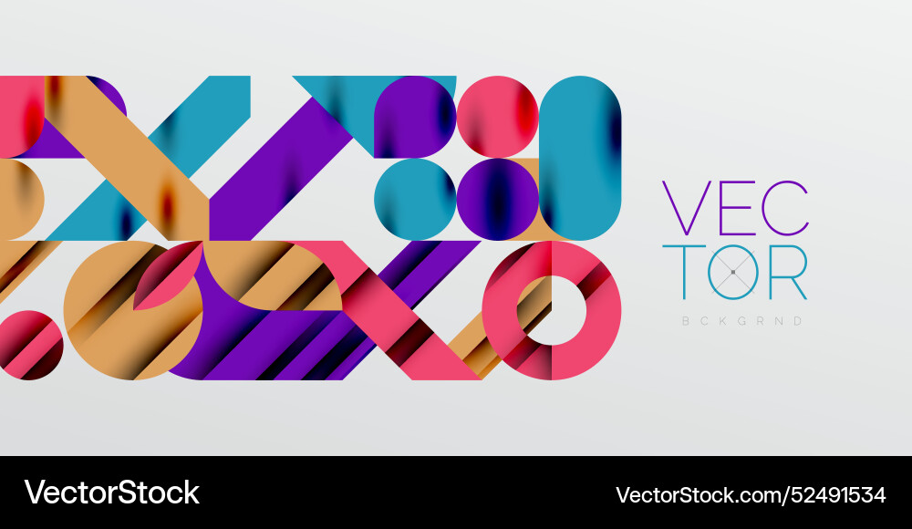 Colorful simple dynamic geometric forms circles Vector Image