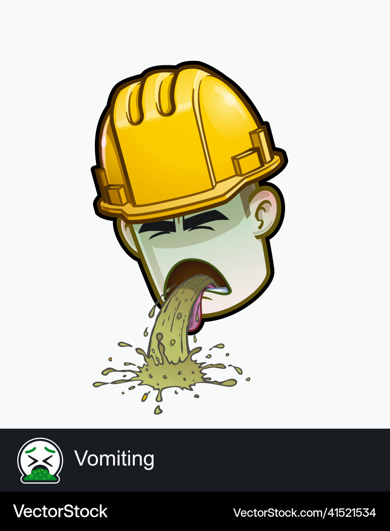 Construction Worker - Sick Expression Royalty Free Vector