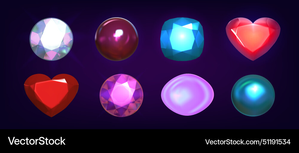 Diamonds set 3d collection Royalty Free Vector Image