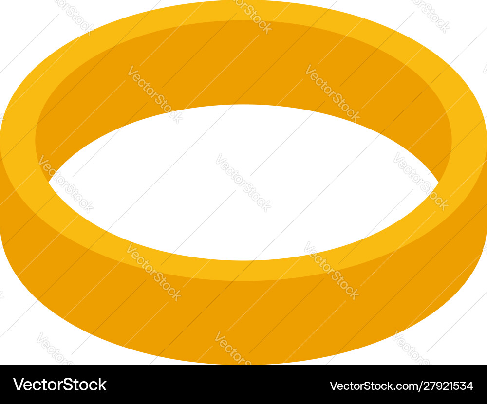 Gold ring icon isometric style Royalty Free Vector Image
