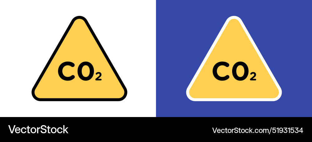 Hazard warning for co2 emissions indicating Vector Image