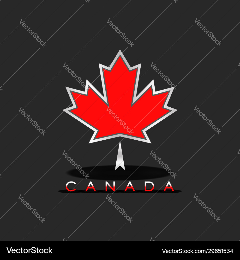 Maple Leaf Emblem - 3D Effect Royalty Free Vector Image