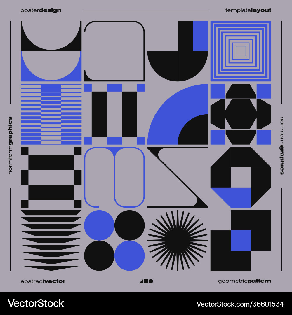 Neomodern poster design layout with abstract Vector Image