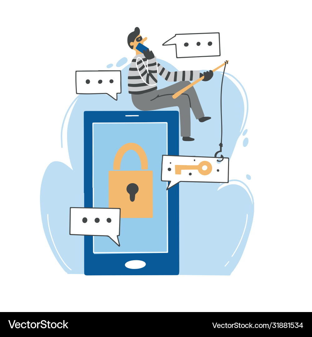 Online scammer cyber hacker concept Royalty Free Vector