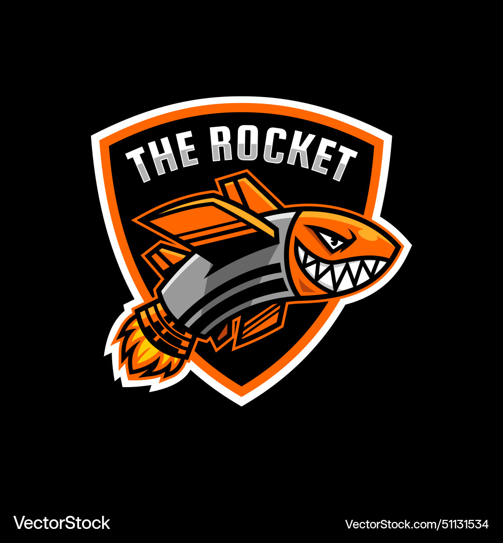 Rocket angry face logo design Royalty Free Vector Image