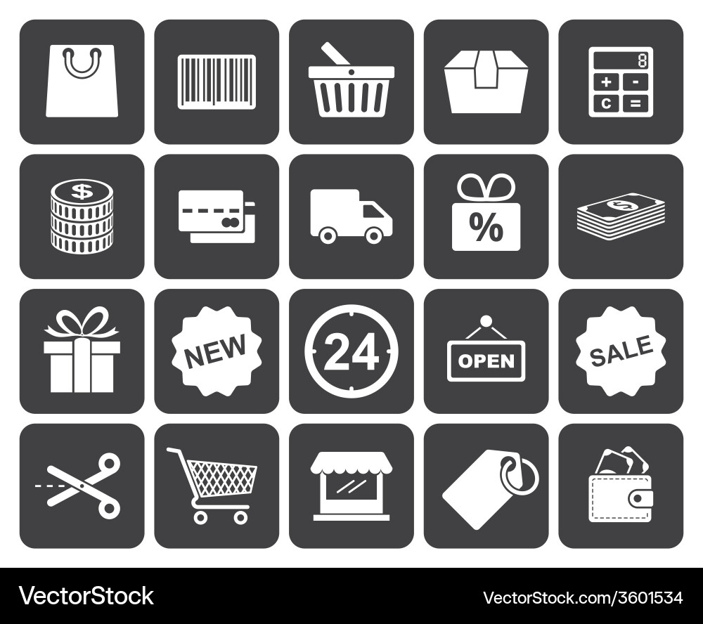 Shopping icons Royalty Free Vector Image - VectorStock