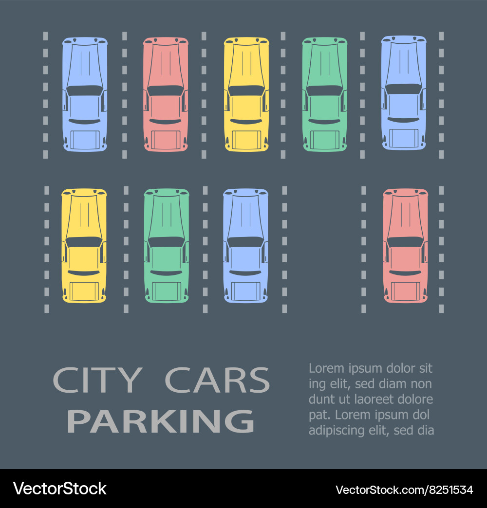 Top view city parking Royalty Free Vector Image