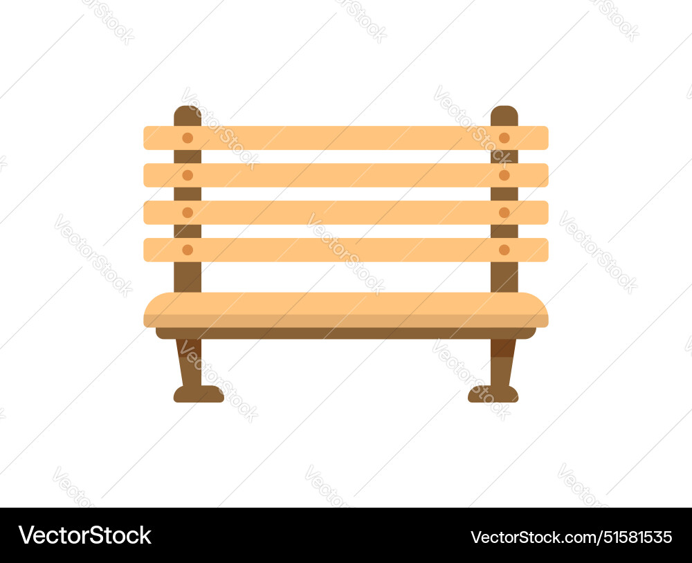 Bench icon in flat style comfortable rest Vector Image