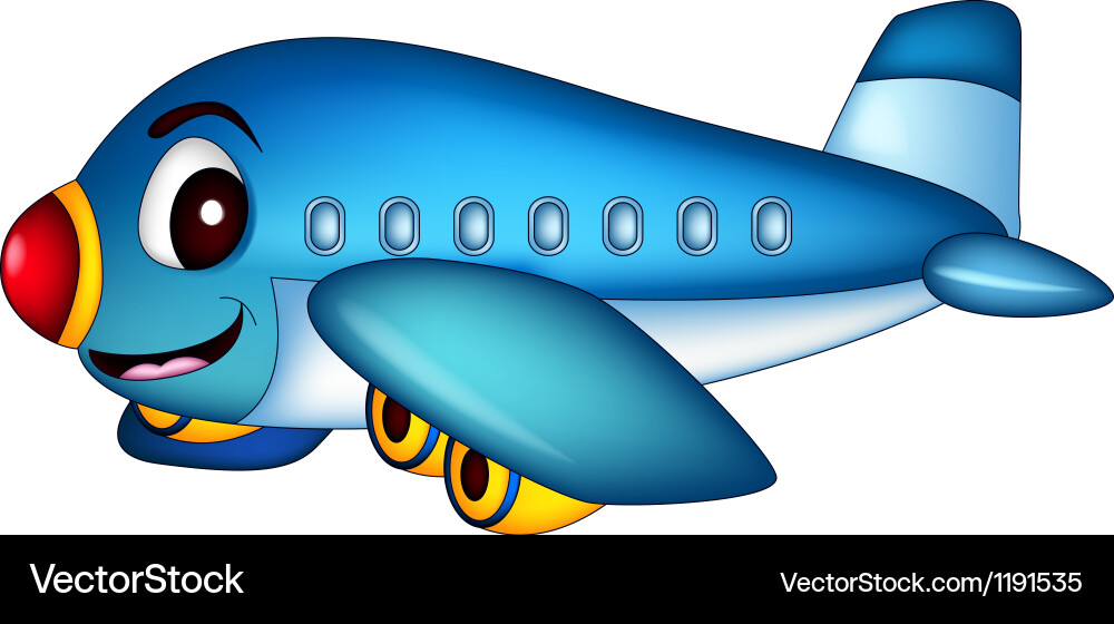 Cartoon airplane flying Royalty Free Vector Image